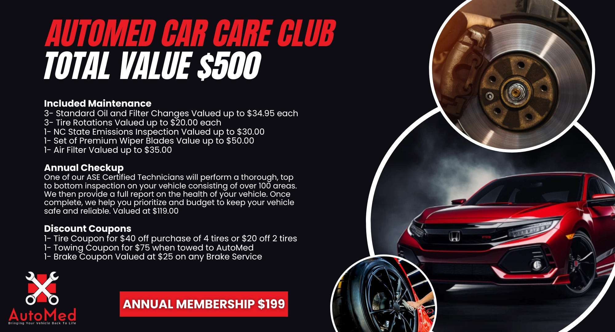 AutoMed Car Care Club in Goldsboro, NC | Save on Maintenance & Repairs